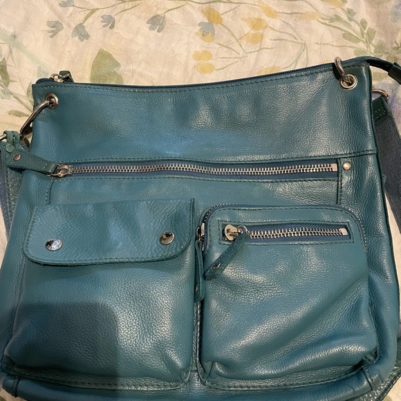 Bags | Fossil Blue Leather Womens Bag | Poshmark
